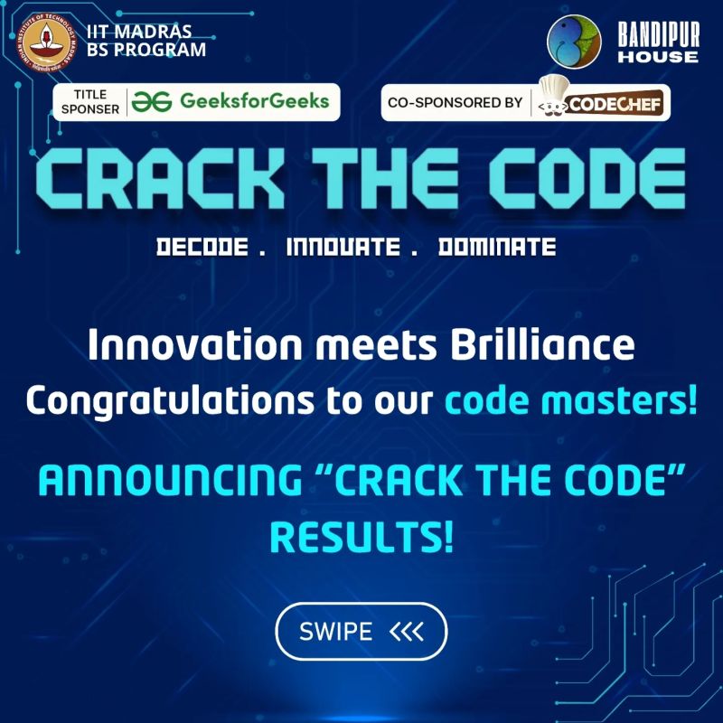 Bandipur House, IIT Madras BS Degree on LinkedIn: Crack the Code 2025 ... Bandipur House, IIT Madras BS Degree on LinkedIn: Crack the Code 2025 ...