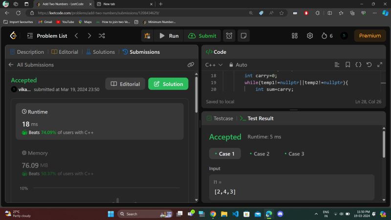 How I solved leetcode problem with linked list | Vikash Kumar posted on ... How I solved leetcode problem with linked list | Vikash Kumar posted on ...
