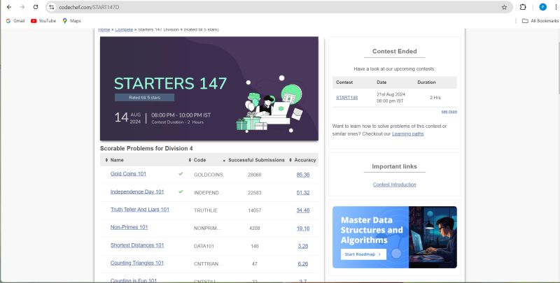 Puneet Kumar Singh on LinkedIn: #dsa #cp #codechef Puneet Kumar Singh on LinkedIn: #dsa #cp #codechef