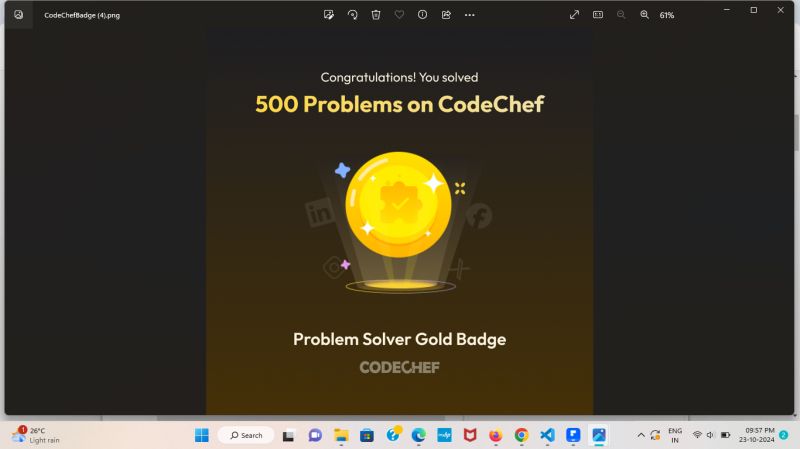 Shreya Gupta on LinkedIn: #codechef #500problemssolved # ... Shreya Gupta on LinkedIn: #codechef #500problemssolved # ...