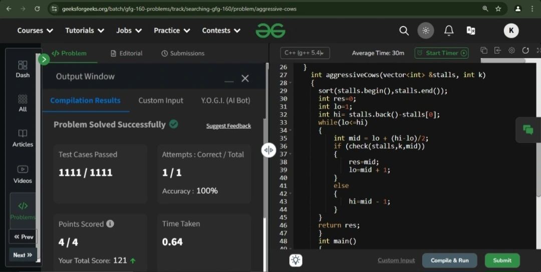 #gfg160 #geekstreak2024 #dsa #problemsolving #codingchallenge… | Kris Mehra #gfg160 #geekstreak2024 #dsa #problemsolving #codingchallenge… | Kris Mehra