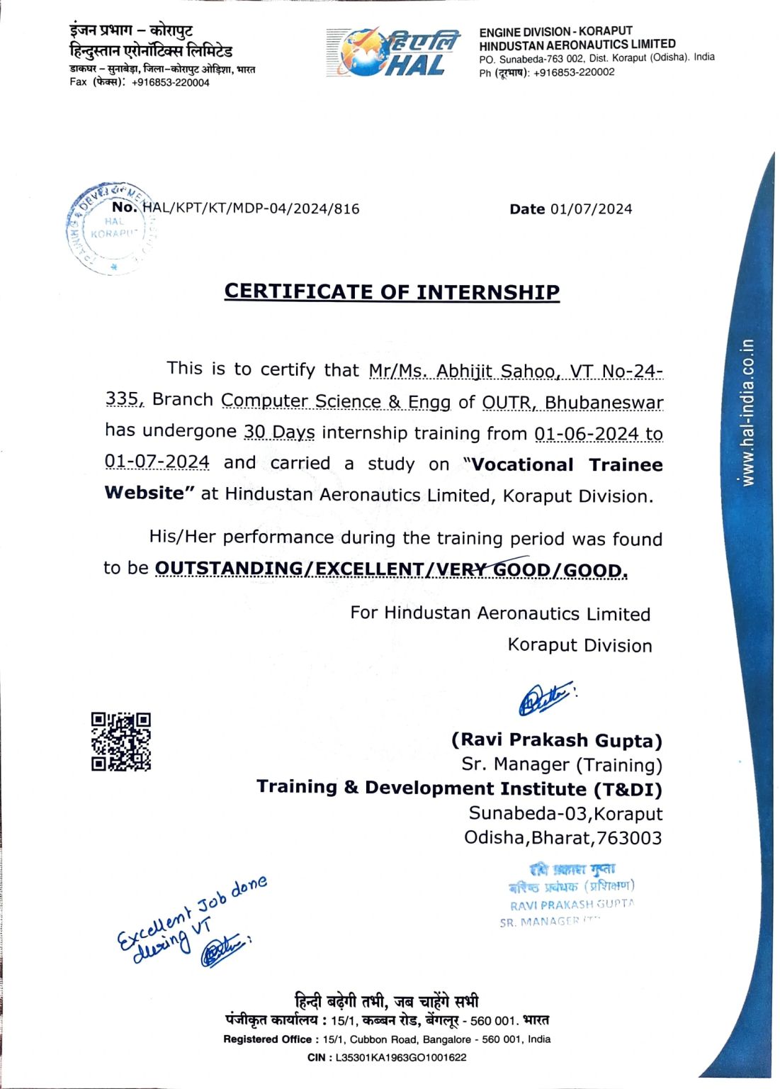 Abhijit Sahoo on LinkedIn: I am excited to share that I successfully ... Abhijit Sahoo on LinkedIn: I am excited to share that I successfully ...