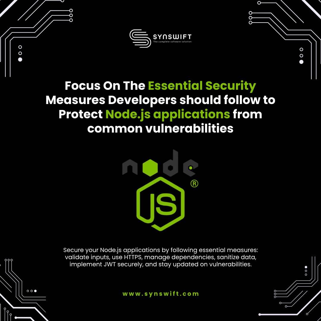 Synswift infotech on LinkedIn: #nodejs #websecurity #developertips # ... Synswift infotech on LinkedIn: #nodejs #websecurity #developertips # ...