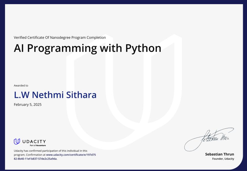 #ai #python #machinelearning #neuralnetworks #udacity | Nethmi Sithara #ai #python #machinelearning #neuralnetworks #udacity | Nethmi Sithara