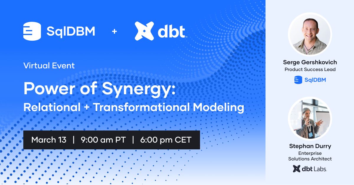 SqlDBM on LinkedIn: dbt & SqlDBM Virtual Masterclass SqlDBM on LinkedIn: dbt & SqlDBM Virtual Masterclass