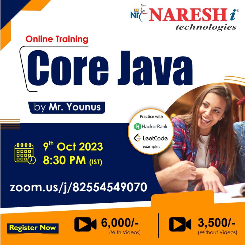Free Demo On Core Java by Mr. Younus | NareshIT posted on the topic ... Free Demo On Core Java by Mr. Younus | NareshIT posted on the topic ...