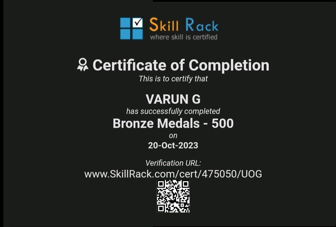 Varun G. on LinkedIn: #coding #skillrack #python #java #c #achievements ... Varun G. on LinkedIn: #coding #skillrack #python #java #c #achievements ...