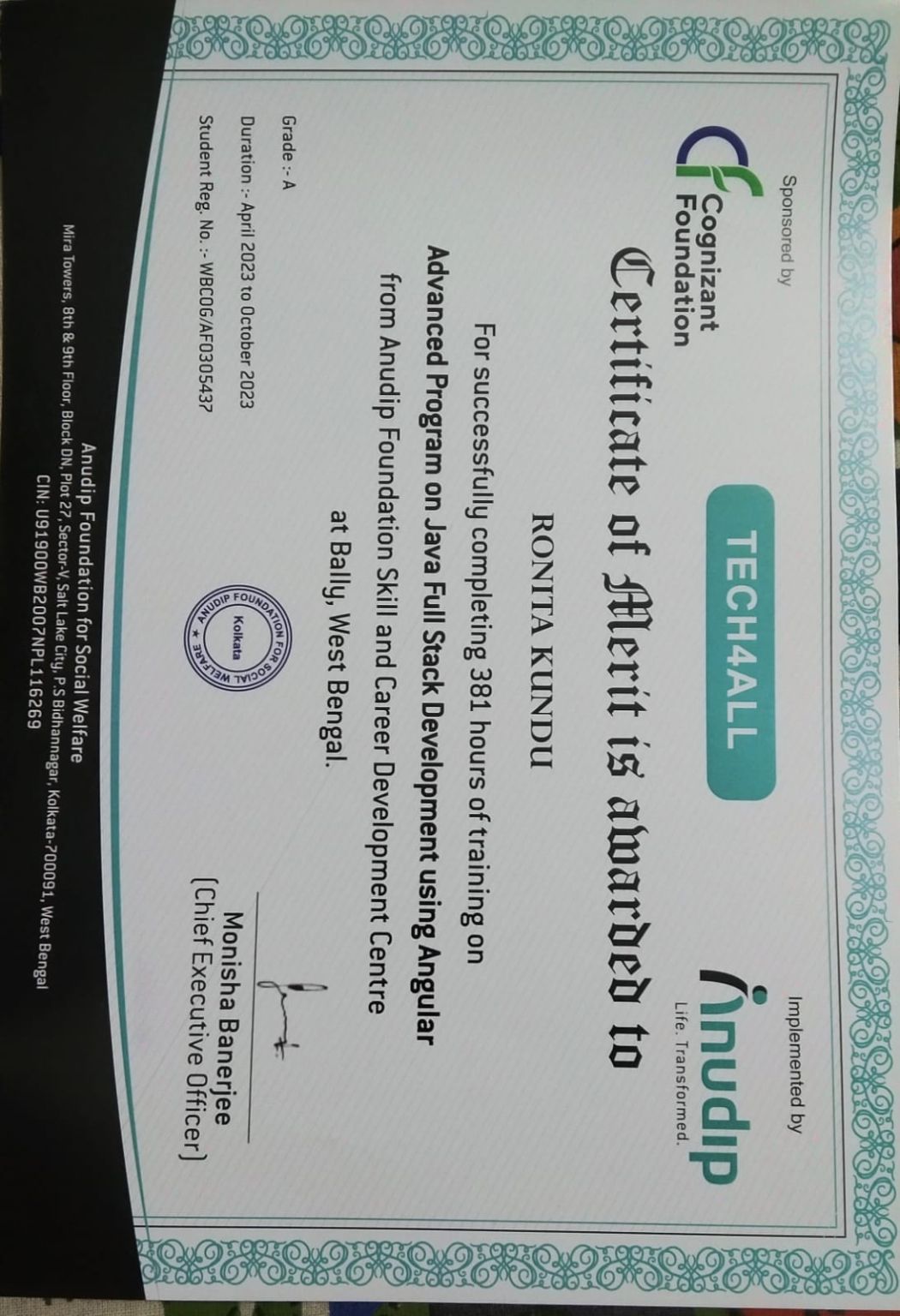 Ronita Kundu on LinkedIn: #succesfully #anudipfoundation # ... Ronita Kundu on LinkedIn: #succesfully #anudipfoundation # ...