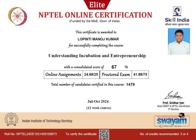 Manoj Kumar on LinkedIn: #nptel #entrepreneurship Manoj Kumar on LinkedIn: #nptel #entrepreneurship