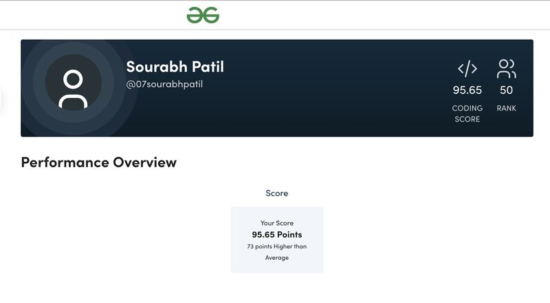 Solved 4 GFG problems in one hour | SOURABH PATIL posted on the topic ... Solved 4 GFG problems in one hour | SOURABH PATIL posted on the topic ...