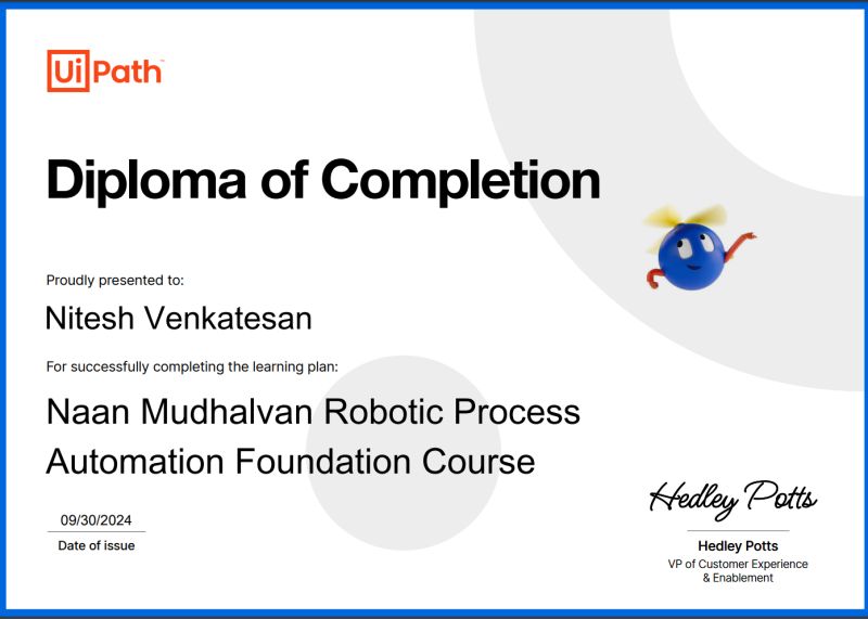 Nitesh Venkatesan on LinkedIn: #roboticprocessautomation #rpa # ... Nitesh Venkatesan on LinkedIn: #roboticprocessautomation #rpa # ...