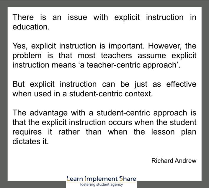 Explicit Instruction in education: teacher-centric or student-centric ... Explicit Instruction in education: teacher-centric or student-centric ...