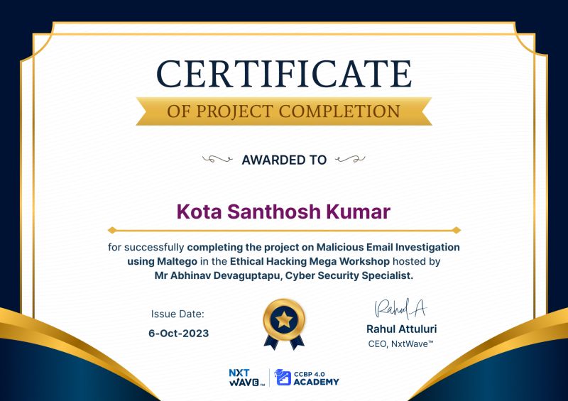 Kota Santhosh Kumar on LinkedIn: Hello everyone I have completed an ... Kota Santhosh Kumar on LinkedIn: Hello everyone I have completed an ...
