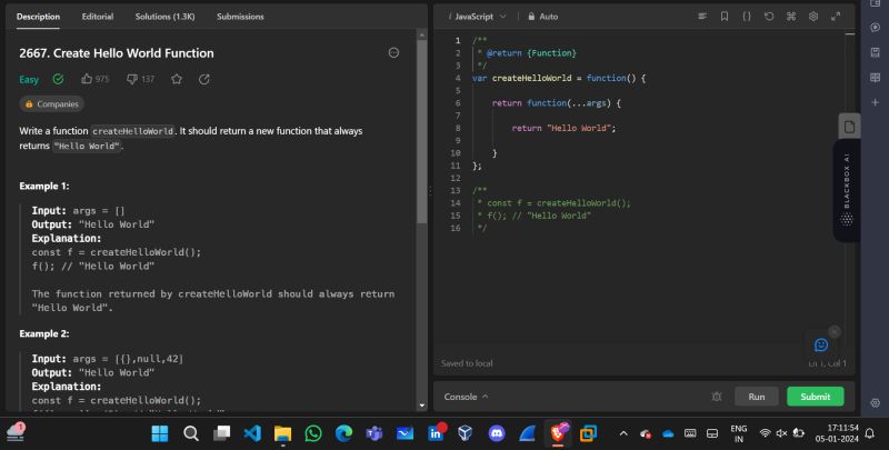 Created Hello World function in JavaScript | Aparna Mishra posted on ... Created Hello World function in JavaScript | Aparna Mishra posted on ...