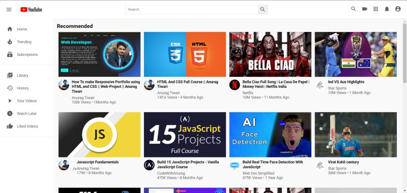 Built a responsive YouTube Clone using HTML and CSS | Anurag Tiwari ... Built a responsive YouTube Clone using HTML and CSS | Anurag Tiwari ...