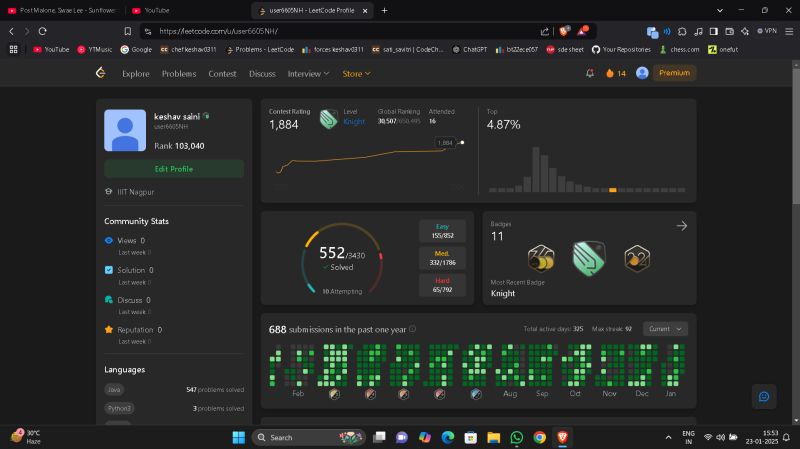 Keshav Saini on LinkedIn: #leetcode #knightrank #codingmilestone # ... Keshav Saini on LinkedIn: #leetcode #knightrank #codingmilestone # ...