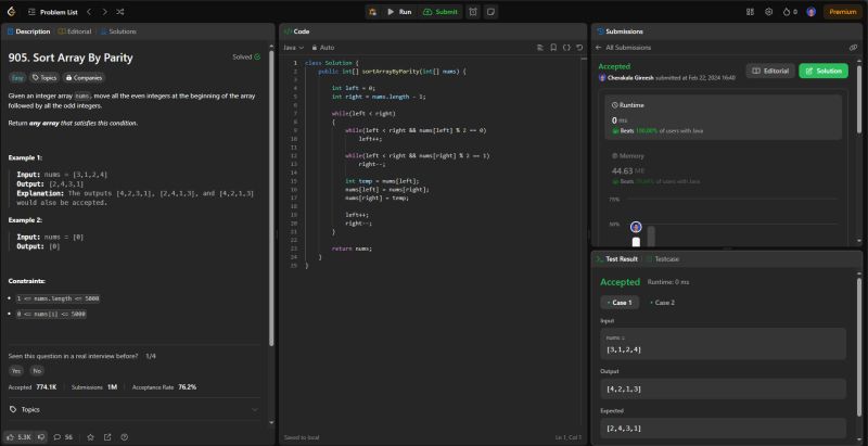 Resolved One LeetCode Java Problem | Cherakala Gireesh posted on the ... Resolved One LeetCode Java Problem | Cherakala Gireesh posted on the ...