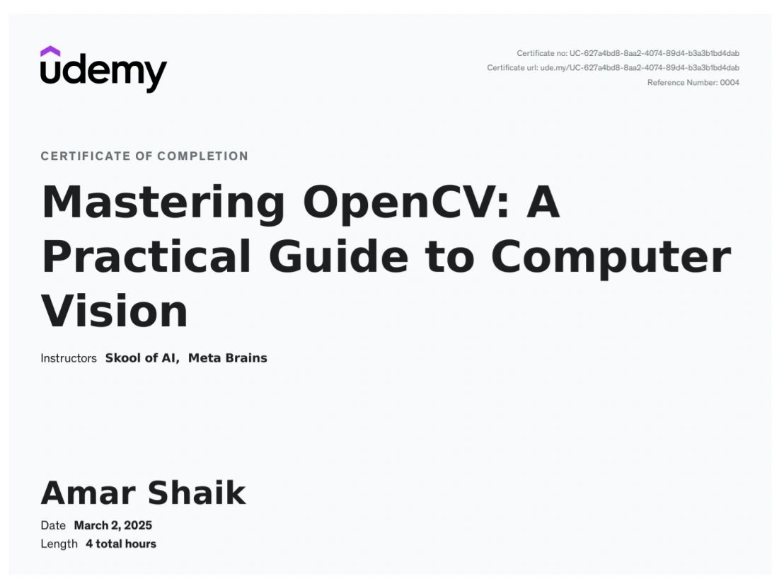 #computervision #opencv #ai #deeplearning #udemy | Amar Shaik #computervision #opencv #ai #deeplearning #udemy | Amar Shaik