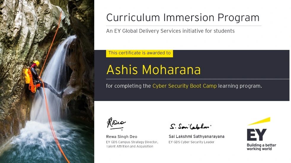 Ashis Moharana on LinkedIn: I've successfully completed the EY GDS ... Ashis Moharana on LinkedIn: I've successfully completed the EY GDS ...