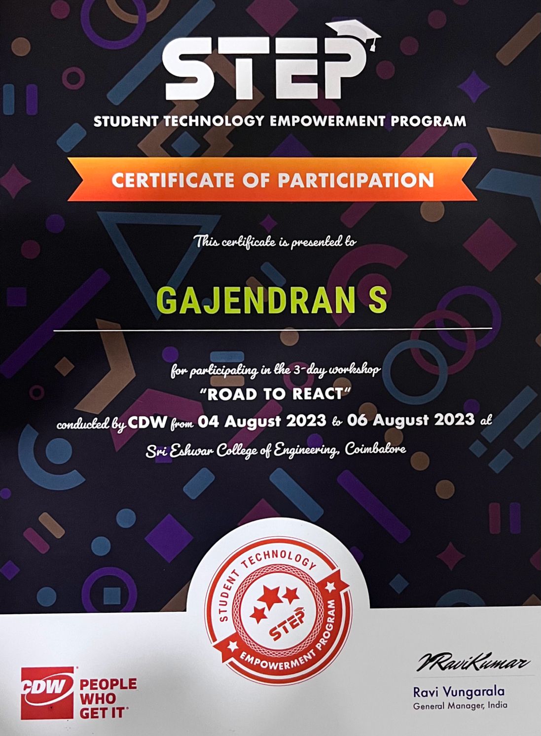Gajendran Sethu rama lingam on LinkedIn: #cdw #step #reactjs # ... Gajendran Sethu rama lingam on LinkedIn: #cdw #step #reactjs # ...
