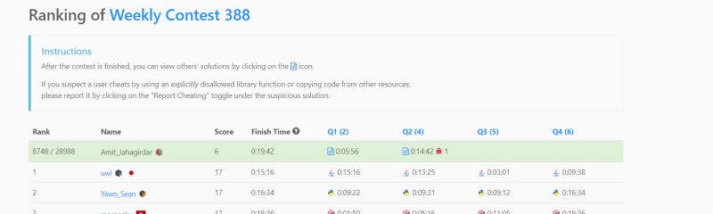 Amit Jahagirdar on LinkedIn: In the recent leetcode weekly contest 388 ... Amit Jahagirdar on LinkedIn: In the recent leetcode weekly contest 388 ...
