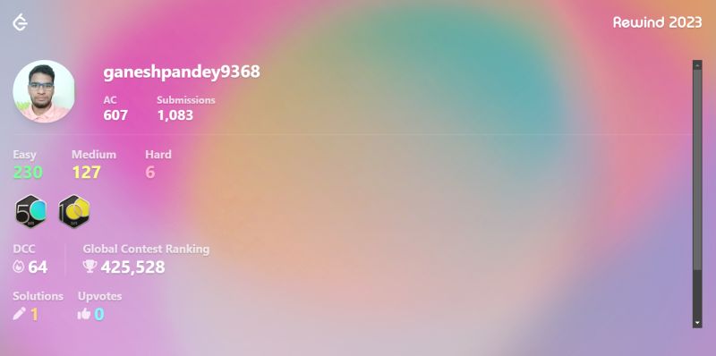 Celebrating LeetCode Rewind 2023 | Hariom Pandey posted on the topic ... Celebrating LeetCode Rewind 2023 | Hariom Pandey posted on the topic ...