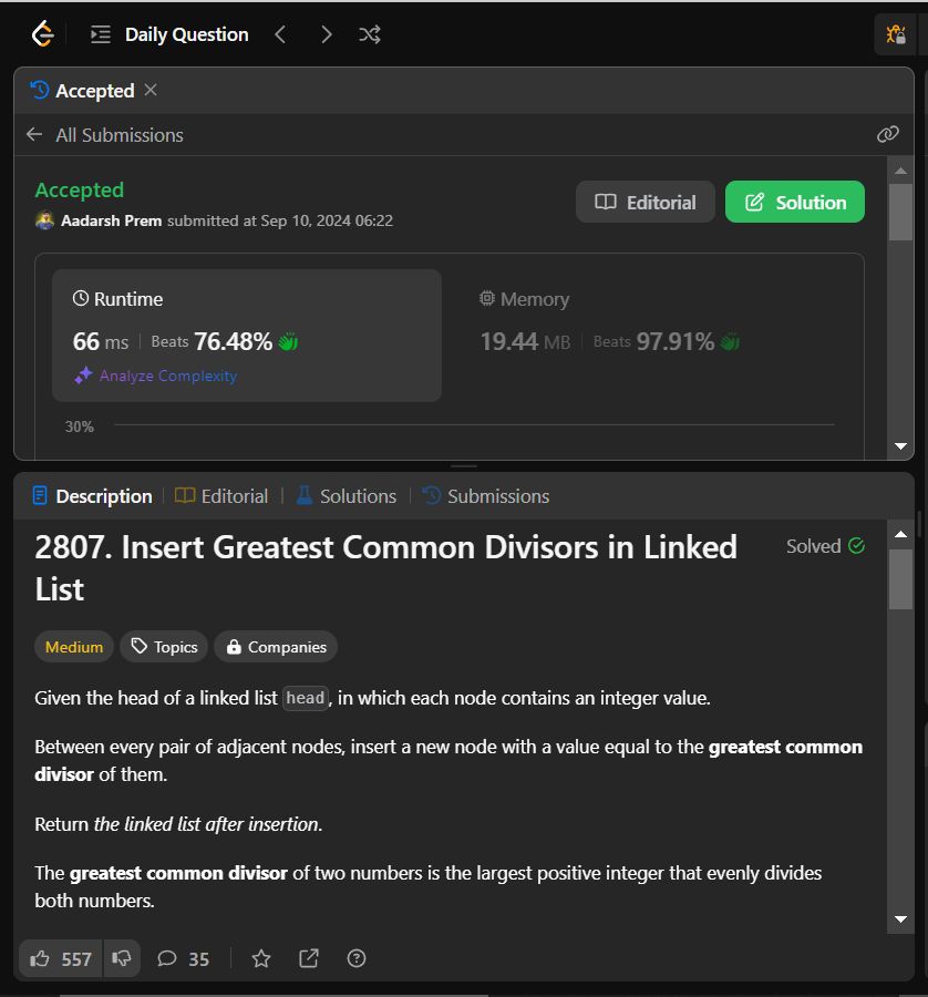 Aadarsh Prem on LinkedIn: #leetcode #linkedlist #datastructures # ... Aadarsh Prem on LinkedIn: #leetcode #linkedlist #datastructures # ...