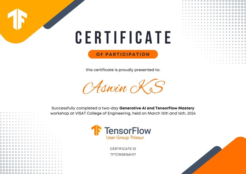 Aswin Ks on LinkedIn: #tensorflow #generativeai #aiworkshop # ... Aswin Ks on LinkedIn: #tensorflow #generativeai #aiworkshop # ...