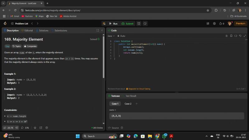 #100daysofcode #dsa #java #majorityelement #leetcode #codingchallenge ... #100daysofcode #dsa #java #majorityelement #leetcode #codingchallenge ...