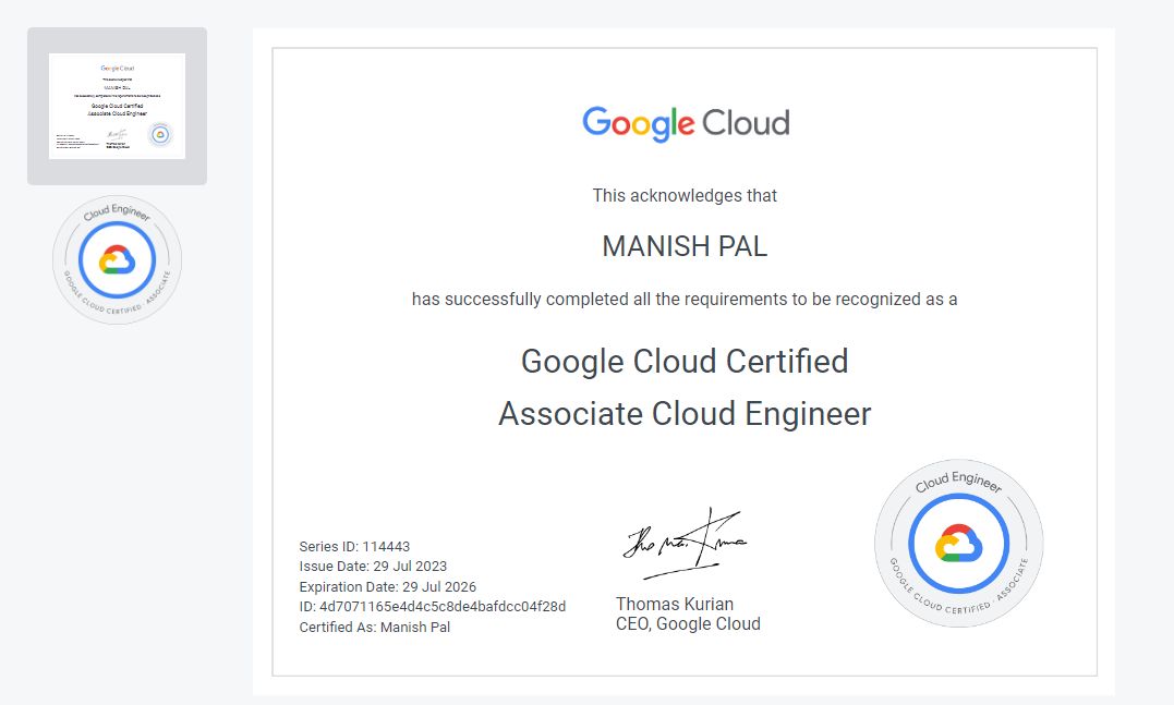 Manish Pal on LinkedIn: #cloudcertified #professionaldevelopment Manish Pal on LinkedIn: #cloudcertified #professionaldevelopment