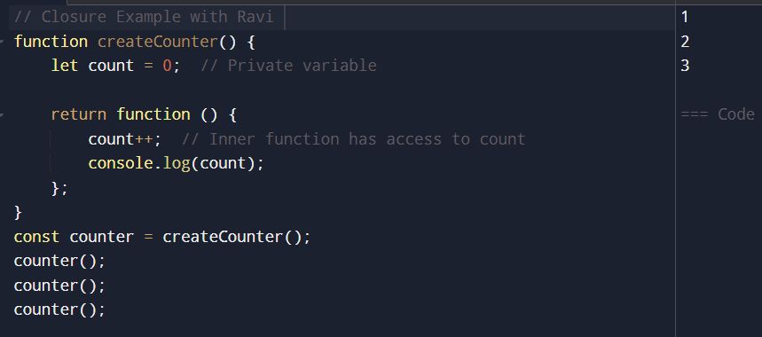 #javascript #closures #webdevelopment #coding | Ravi Ranjan Jha #javascript #closures #webdevelopment #coding | Ravi Ranjan Jha