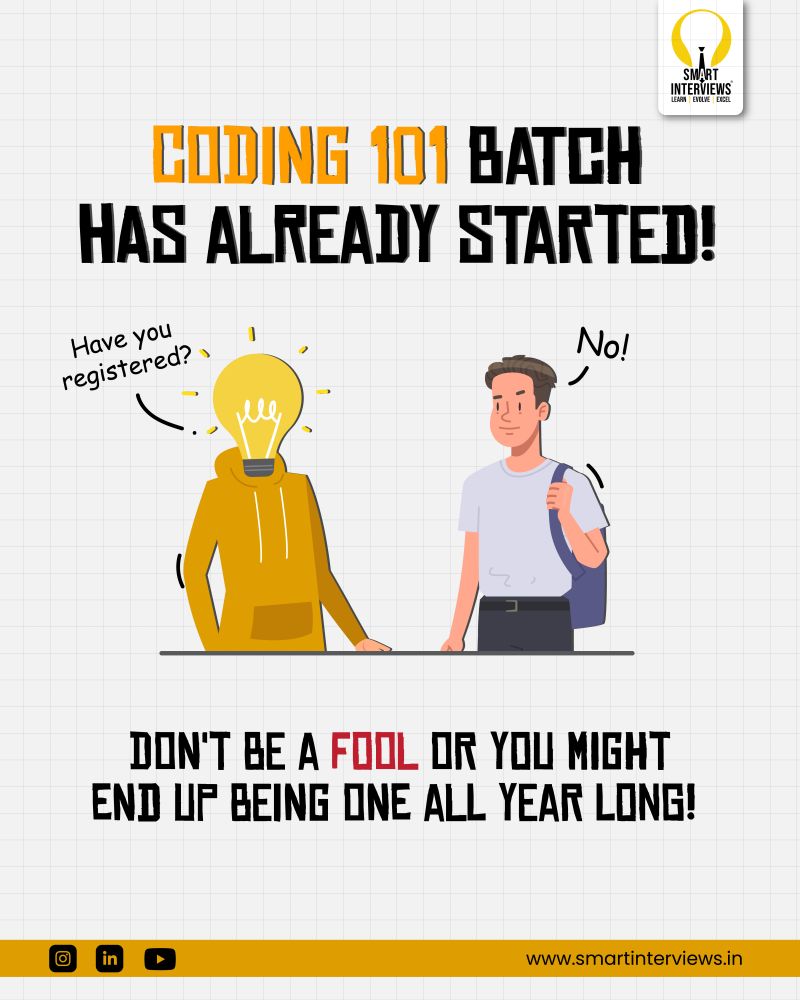 #smartinterviews #smartcoder #learn #evolve #excel #coding101 # ... #smartinterviews #smartcoder #learn #evolve #excel #coding101 # ...