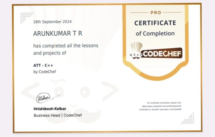 ARUN KUMAR T R on LinkedIn: #c #programming #codechef #codingjourney # ... ARUN KUMAR T R on LinkedIn: #c #programming #codechef #codingjourney # ...