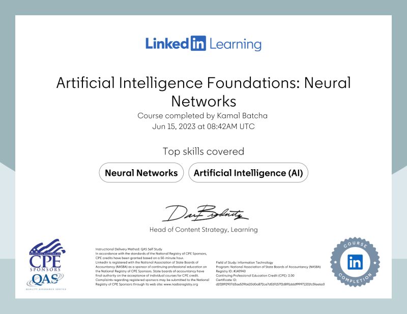 Kamal Batcha on LinkedIn: Certificate of Completion Kamal Batcha on LinkedIn: Certificate of Completion