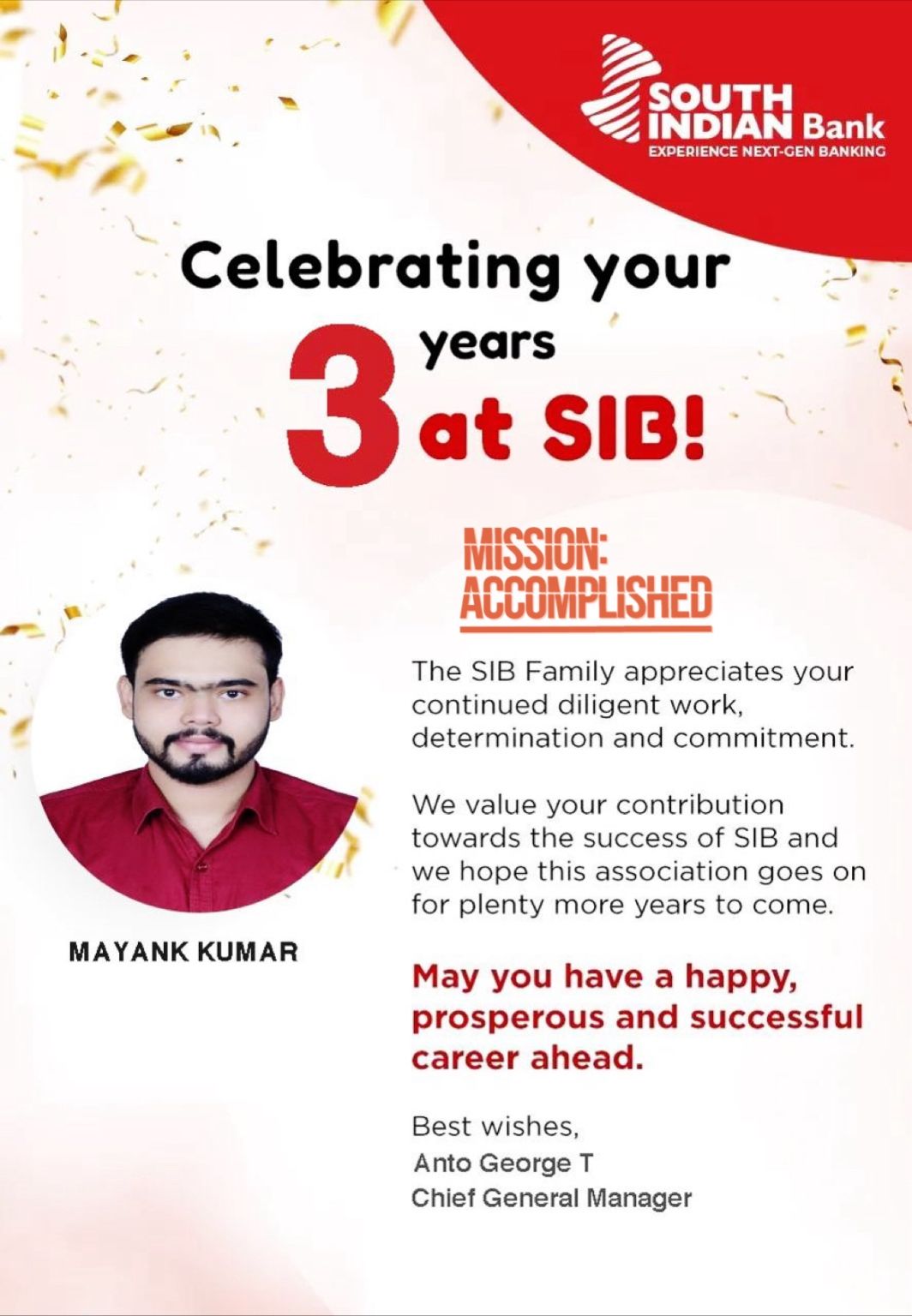 Mayank kumar Varshney on LinkedIn: #southindianbank #mba # ... Mayank kumar Varshney on LinkedIn: #southindianbank #mba # ...