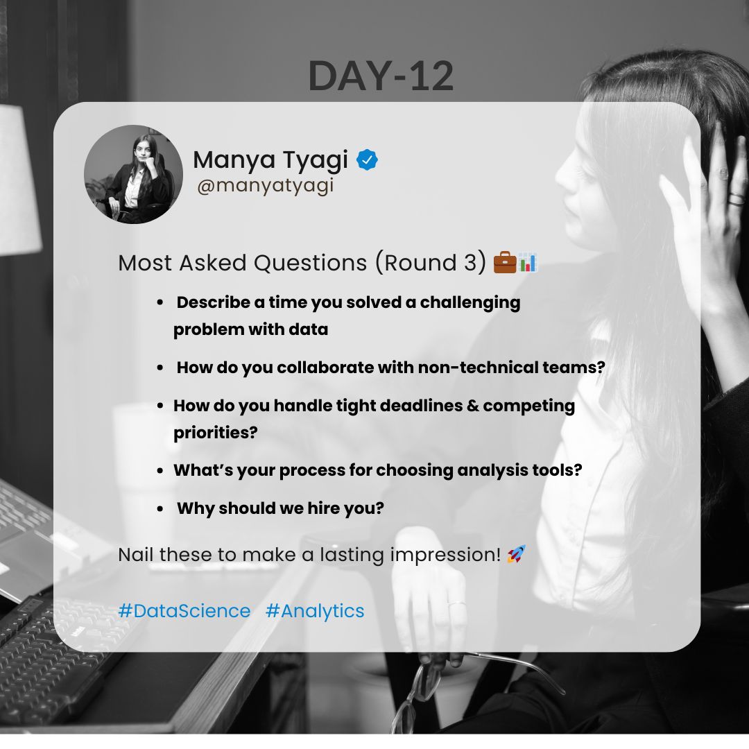 Manya Tyagi on LinkedIn: #interview #data Manya Tyagi on LinkedIn: #interview #data