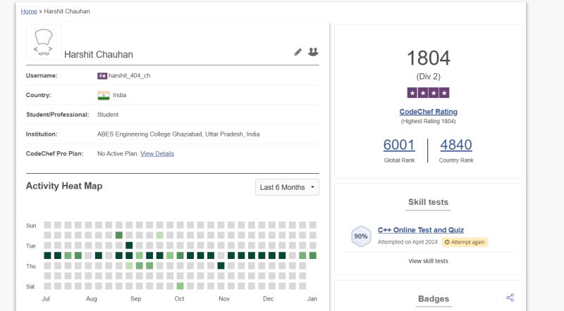 Harshit Chauhan on LinkedIn: #codechef #leetcode #4star # ... Harshit Chauhan on LinkedIn: #codechef #leetcode #4star # ...