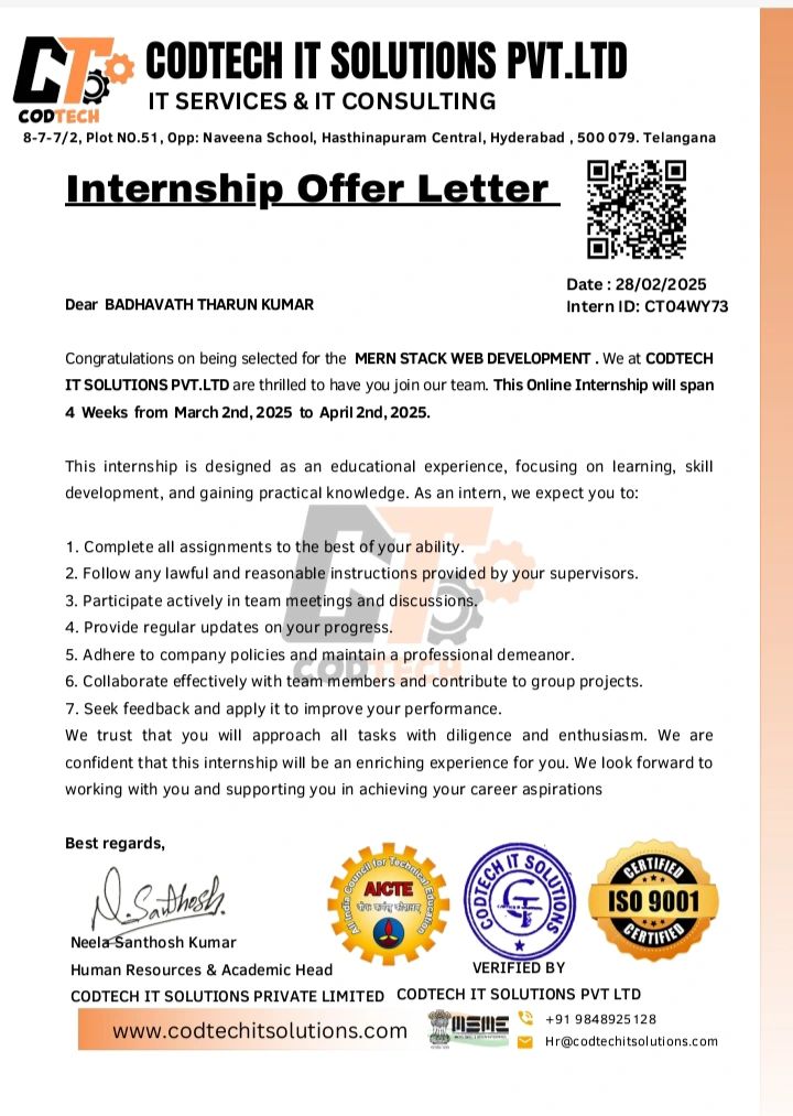 #codtech_it_solutions #internship | Tharun Kumar #codtech_it_solutions #internship | Tharun Kumar
