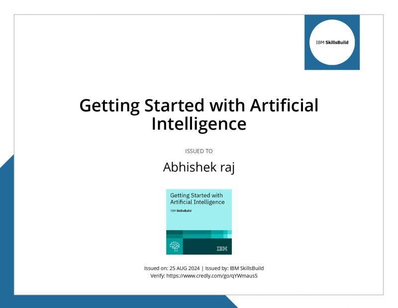 Abhishek Raj on LinkedIn: #ai #ibm #learning #growth Abhishek Raj on LinkedIn: #ai #ibm #learning #growth