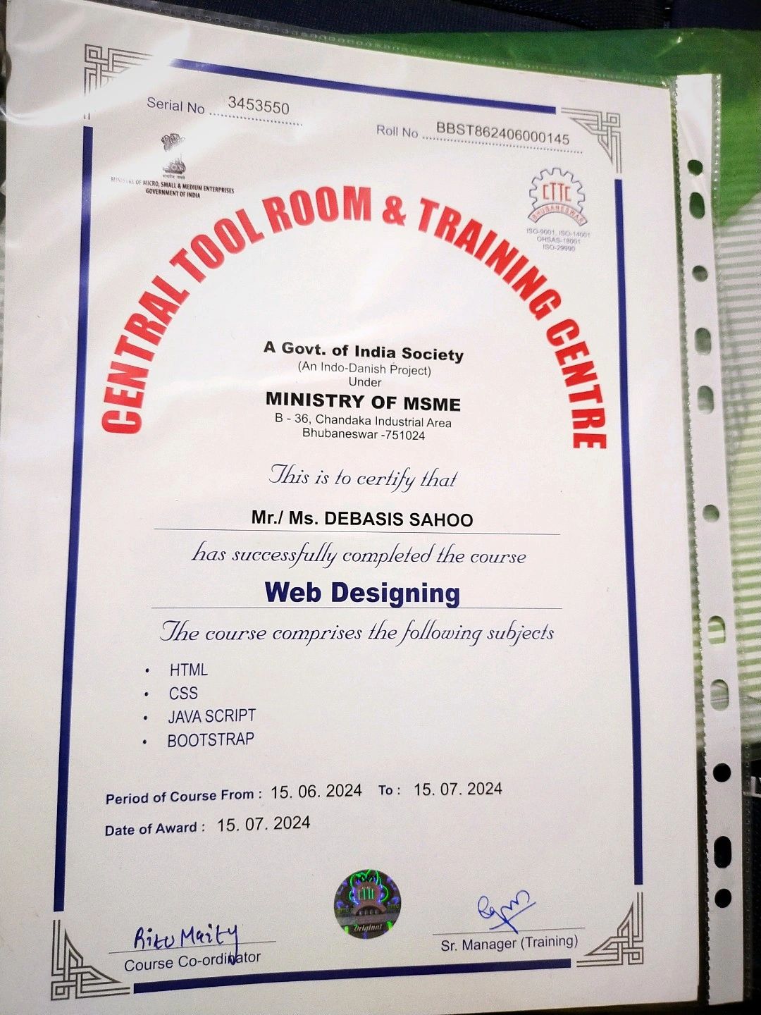 Debasis sahoo on LinkedIn: #webdesigning #internship #cttcbhubaneswar Debasis sahoo on LinkedIn: #webdesigning #internship #cttcbhubaneswar