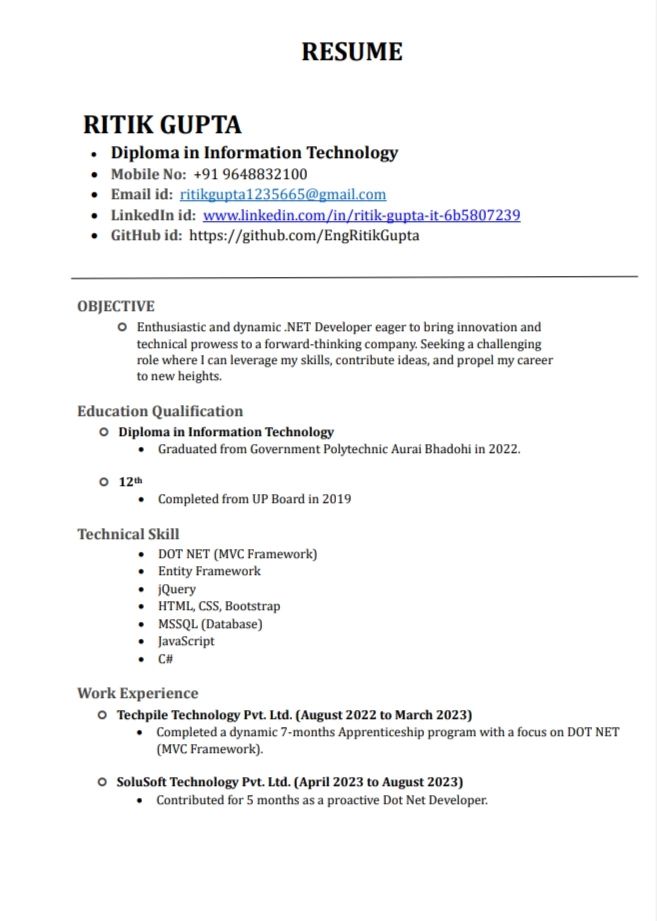 Ritik Gupta on LinkedIn: Hello , My self Ritik Gupta I am looking for a ... Ritik Gupta on LinkedIn: Hello , My self Ritik Gupta I am looking for a ...