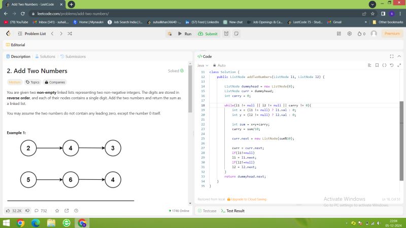 Suhail Khan on LinkedIn: Day_02 on leetcode Add Two Numbers Suhail Khan on LinkedIn: Day_02 on leetcode Add Two Numbers