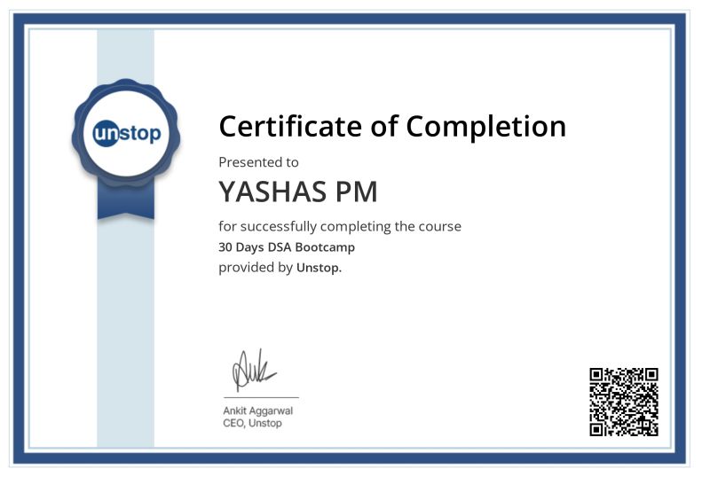 #beunstoppable #dsa #unstop #beunstoppable #learningjourney… | YASHAS PM #beunstoppable #dsa #unstop #beunstoppable #learningjourney… | YASHAS PM