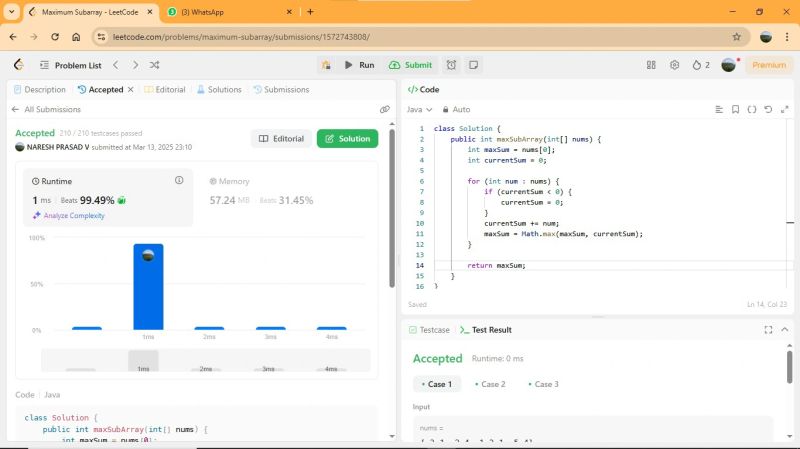 #100daysofleetcode #leetcode #kadanealgorithm #dynamicprogramming ... #100daysofleetcode #leetcode #kadanealgorithm #dynamicprogramming ...