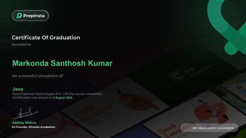 Markonda Santhosh Kumar on LinkedIn: #java #certification #prepinsta # ... Markonda Santhosh Kumar on LinkedIn: #java #certification #prepinsta # ...