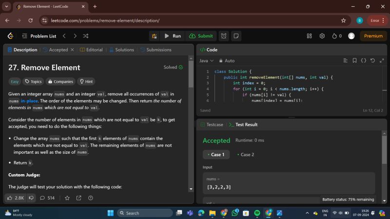 Shalu Senthil on LinkedIn: Leetcode Programming 3.Remove Elements using ... Shalu Senthil on LinkedIn: Leetcode Programming 3.Remove Elements using ...