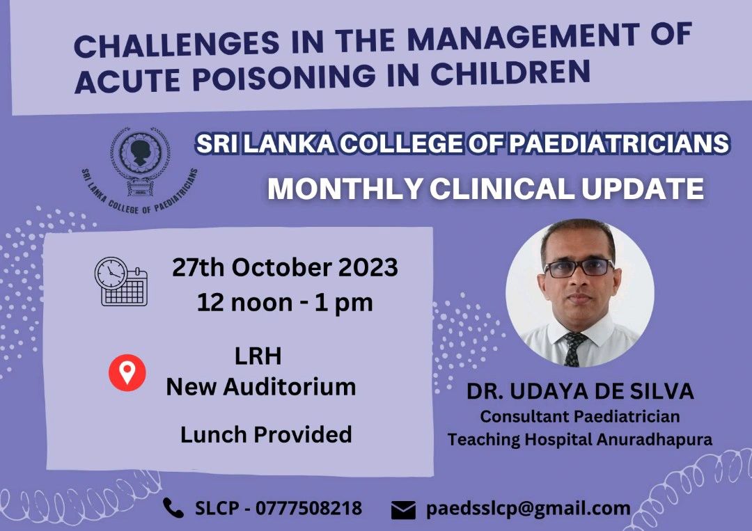Sri Lanka College of Paediatricians posted on LinkedIn Sri Lanka College of Paediatricians posted on LinkedIn