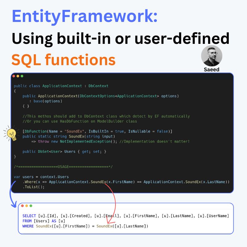 EF Core: Using built-in or user-defined SQL functions While EF is very ... EF Core: Using built-in or user-defined SQL functions While EF is very ...
