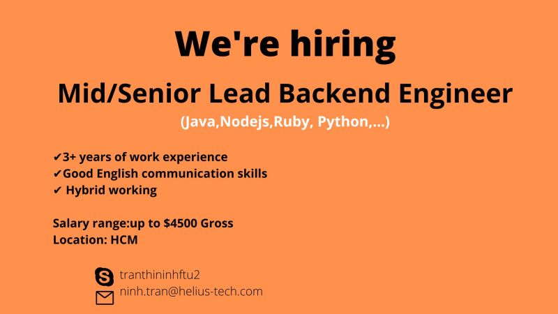 Ninh Tran on LinkedIn: #backend #hybridworking #hcm #java #python #ruby ... Ninh Tran on LinkedIn: #backend #hybridworking #hcm #java #python #ruby ...