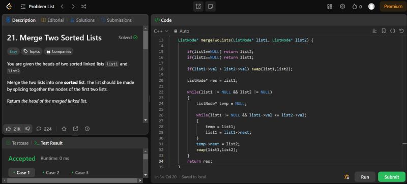 Vibha C. on LinkedIn: #45daysofcodechallenge #linkedlists #leetcode # ... Vibha C. on LinkedIn: #45daysofcodechallenge #linkedlists #leetcode # ...